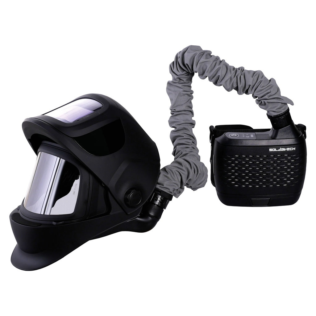 SOLDATECH Schweißerschutzhelm Automatik-Schweißhelm mit Absaugung ...