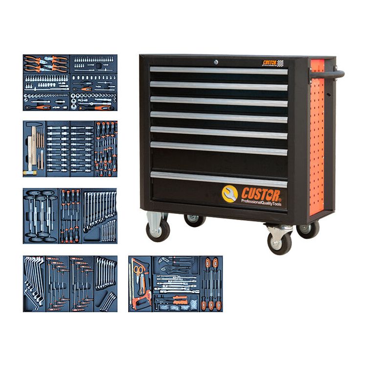 CUSTOR Profi Werkstattwagen bestückt KING SIZE Werkzeugwagen gefüllt ...