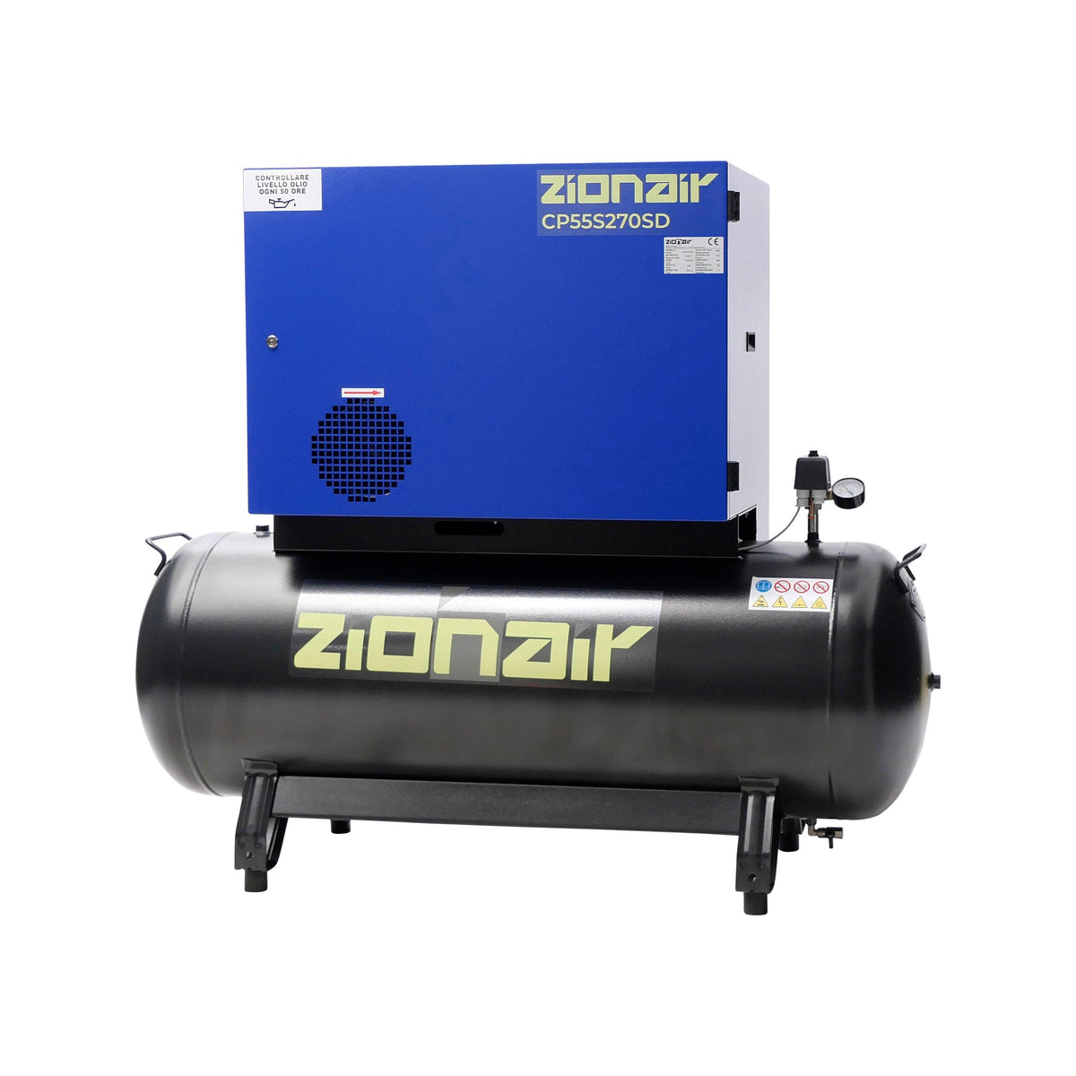 ZIONAIR Profi Silent Kompressor 5,5kW 400V 11bar 270 Liter Tank Stern